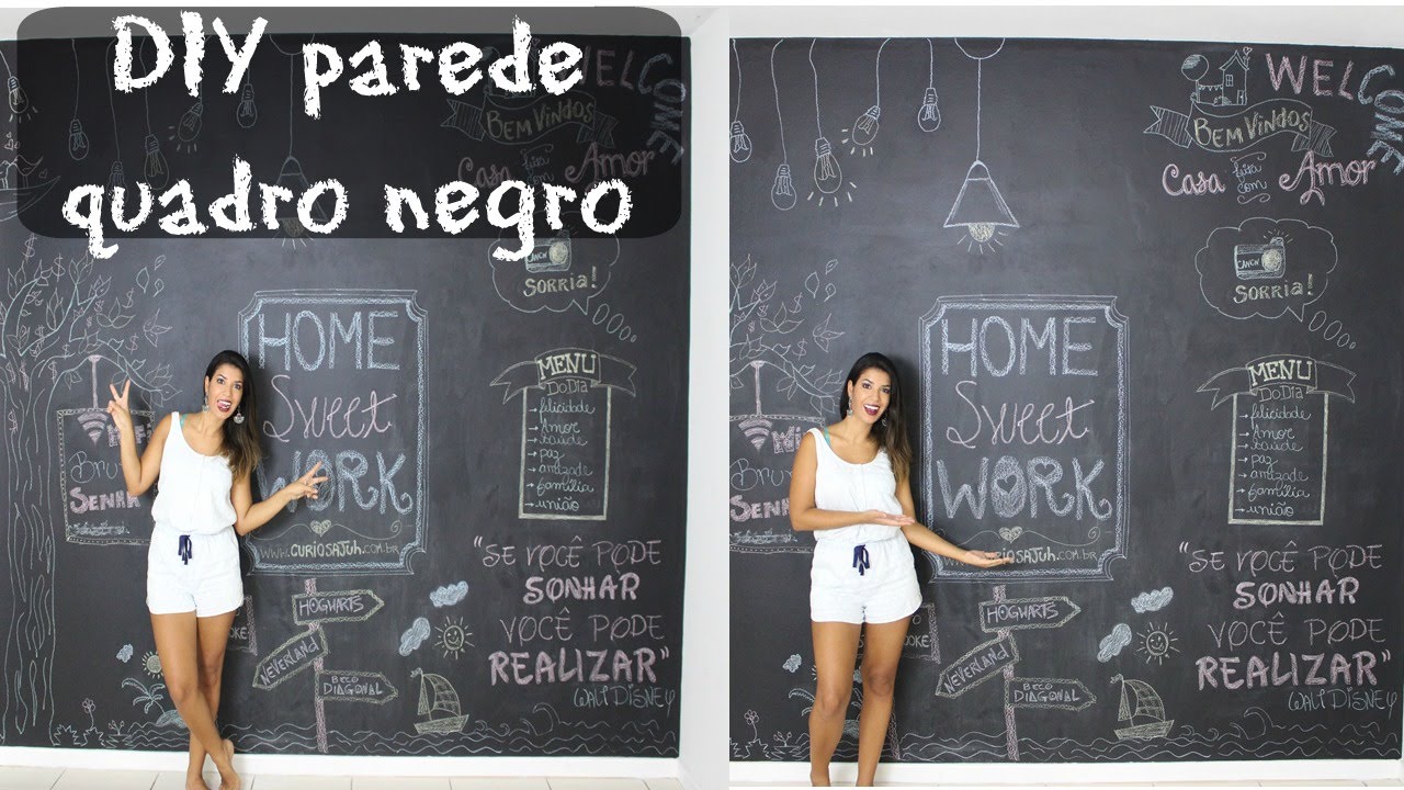 Diy Parede de giz - Quadro Negro #JuhdeFerias | por Curiosa Juh - YouTube