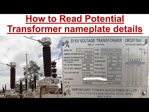 62-xvii) How to Read Potential Transformer's Nameplate Details.. - YouTube