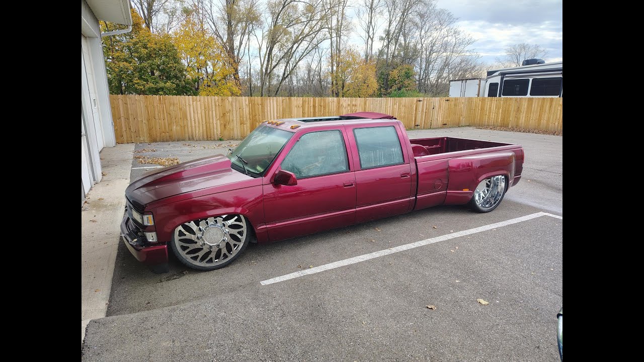 Working on my Bagged Crew Cab Chevy OBS Dually on 28s (Update) - YouTube