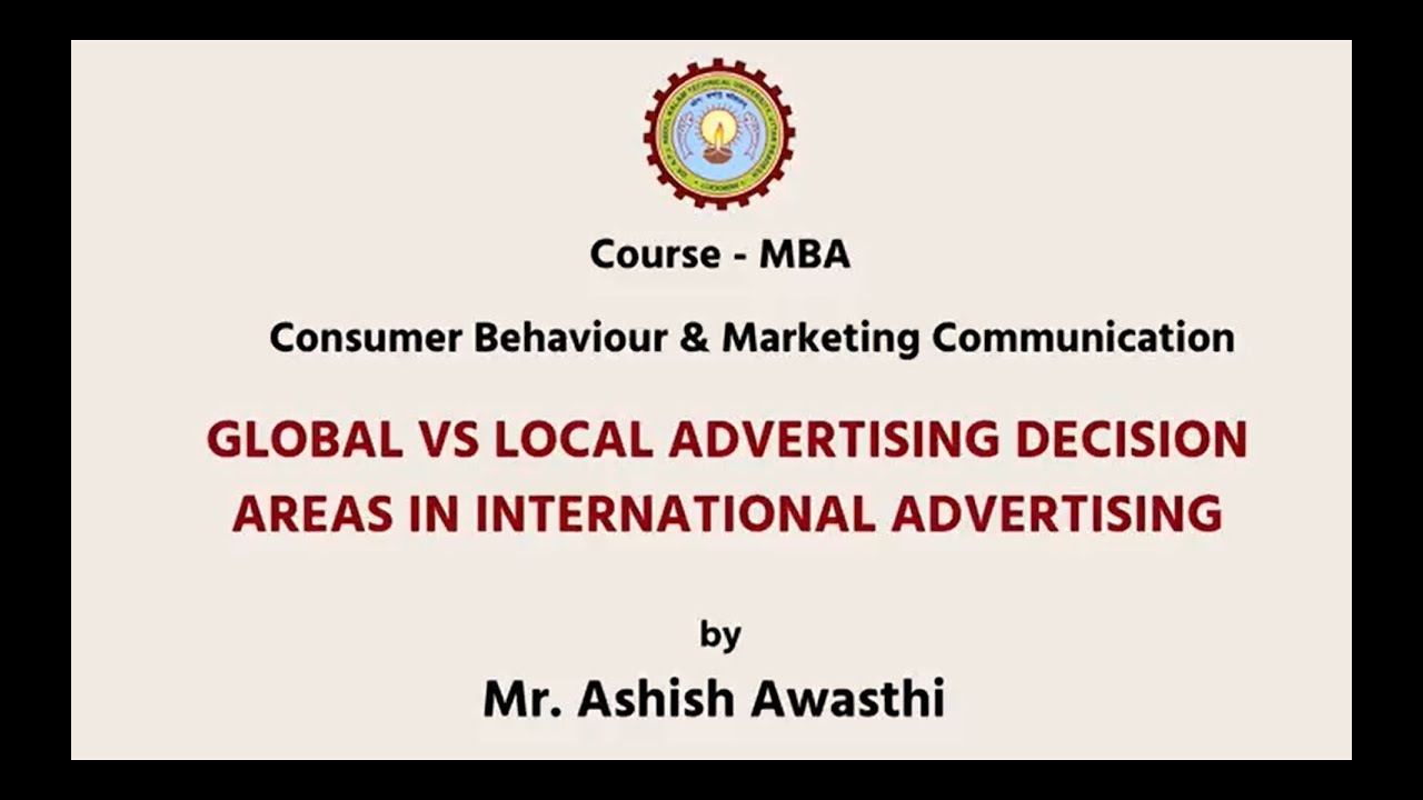 Consumer Behaviour & Marketing Communications | Global Vs Local ...