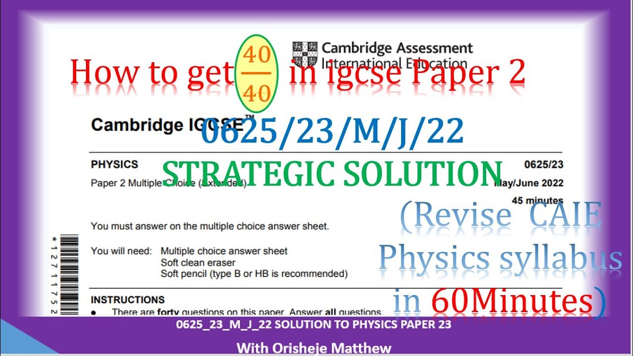 0625 /23/ M /J /22 Paper 2 Multiple Choice (Extended) Questions 1 to 20 ...