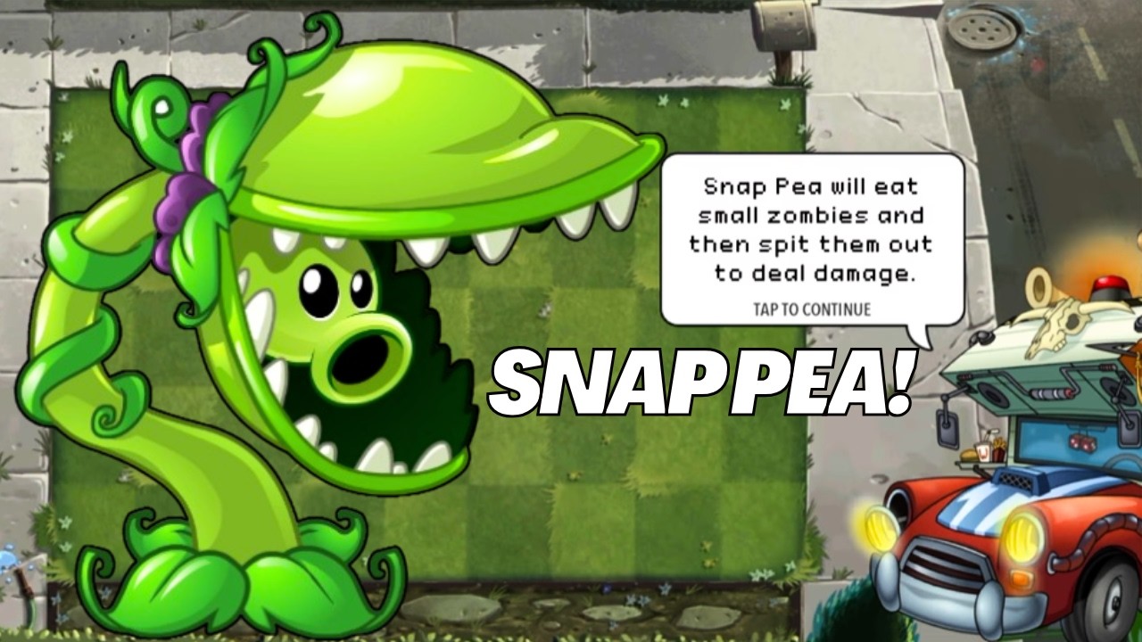 PVZ2 Plant of the Week: Snap Pea in Action! Level 1-2 Gameplay ...