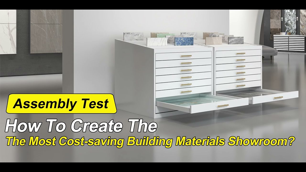 Slot drawer wooden display cabinet - YouTube