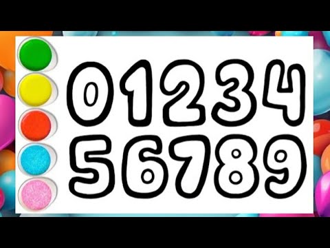 Numbers Drawing Coloring painting For kids and Toddlers |Easy And ...