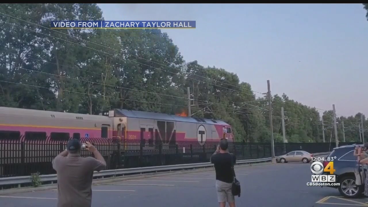 Mechanical Issue Causes MBTA Commuter Rail Train Fire - YouTube
