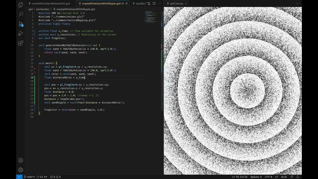 Art coding - create white sand with ripple - YouTube