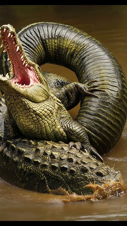 crocodile vs snake #animal #animals #tiger #lion #leopard #wildlife # ...