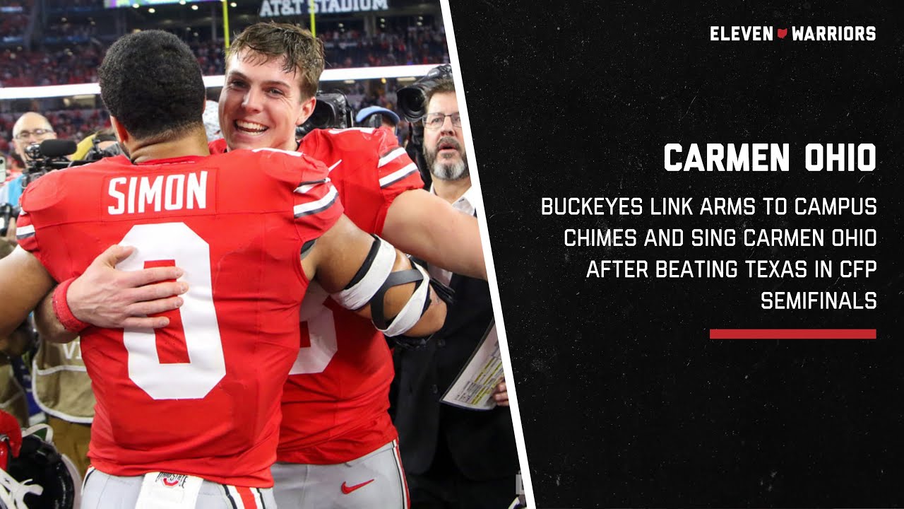 Buckeyes sing Carmen Ohio after Cotton Bowl victory - YouTube