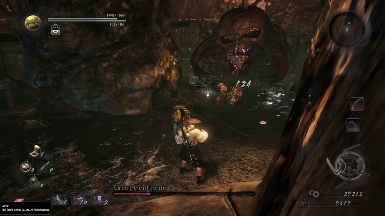 Nioh Giant Centipede Boss Guide - YouTube