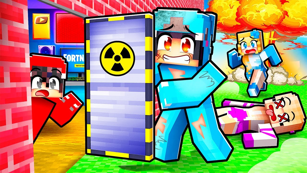Surviving in ONE DOOMSDAY BUNKER CHUNK With MY CRAZY FAN GIRLS! - YouTube
