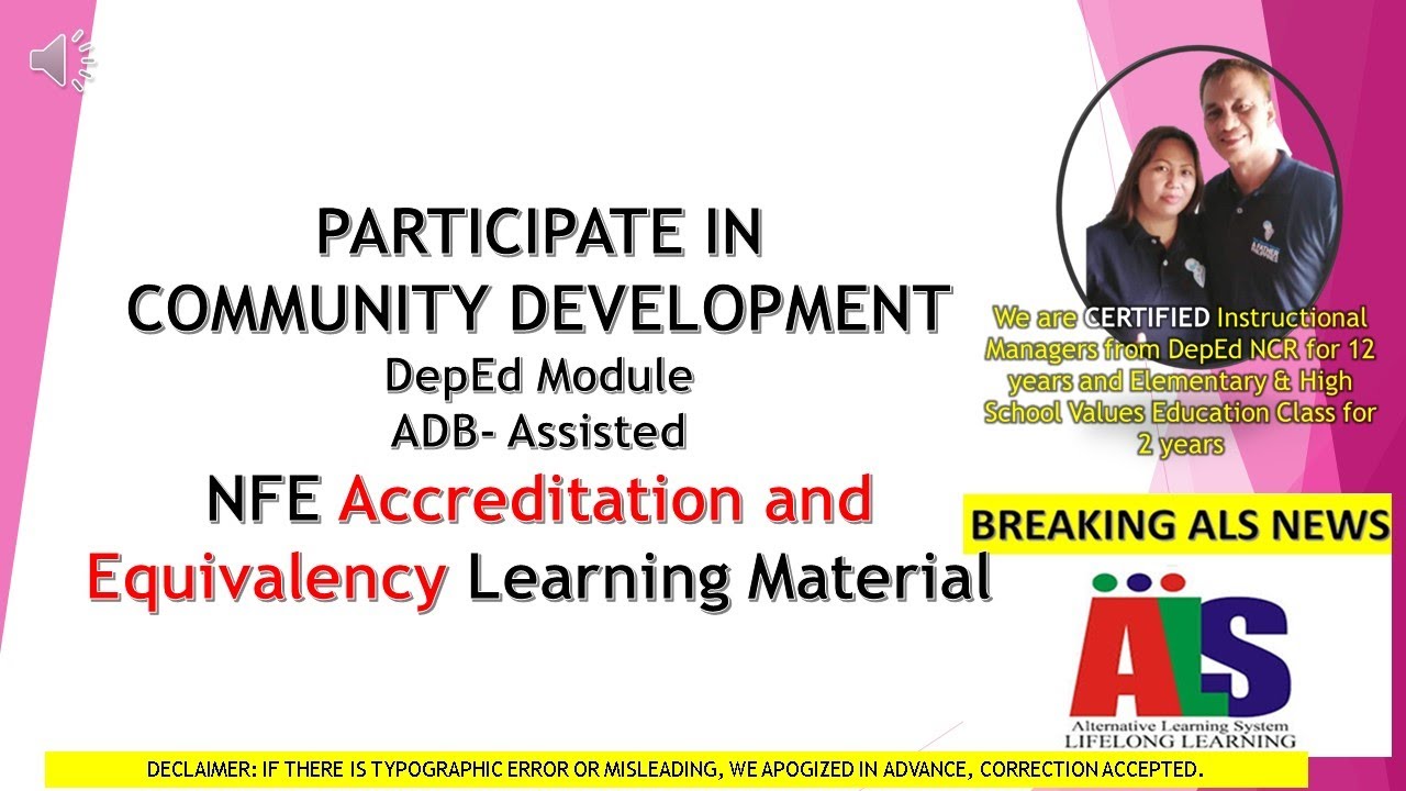 ALS ONLINE @ MODULE COMMUNITY DEVELOPMENT (PART 1) - YouTube