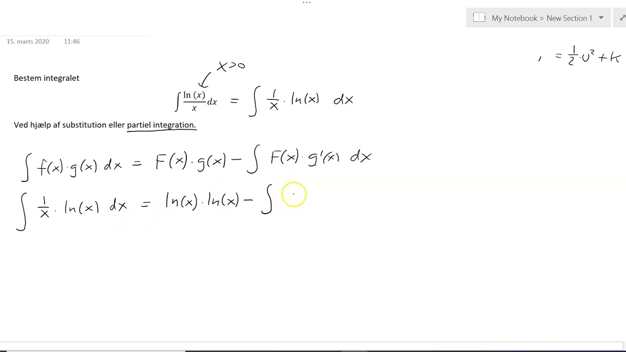 Integralregning: Ex på substitution og partiel integration - YouTube