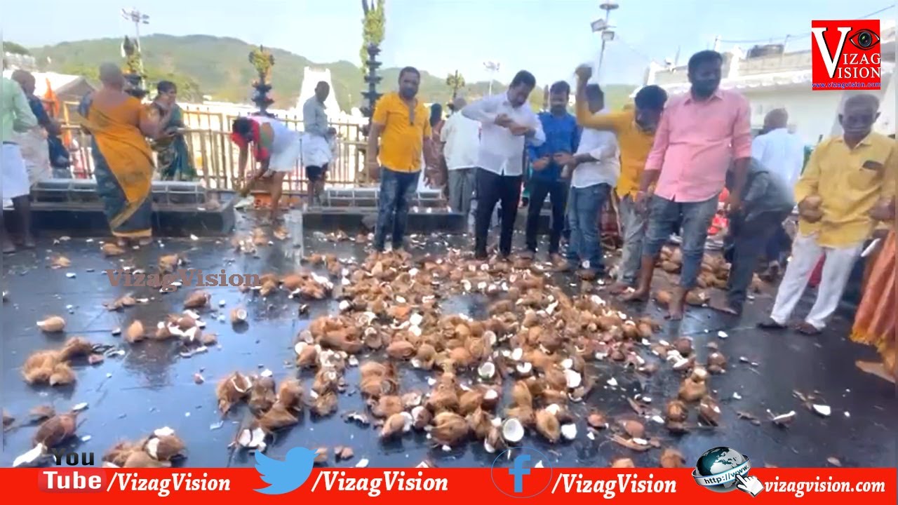 CBN Birthday celebration tirumala NTR Fans and TDP Leader Sreedhar ...