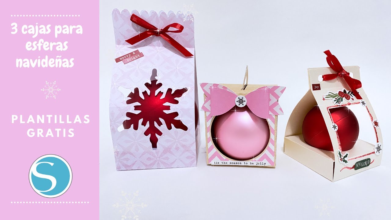 3 CAJAS para esferas Navideñas o bolas de Navidad en Silhouette Studio ...
