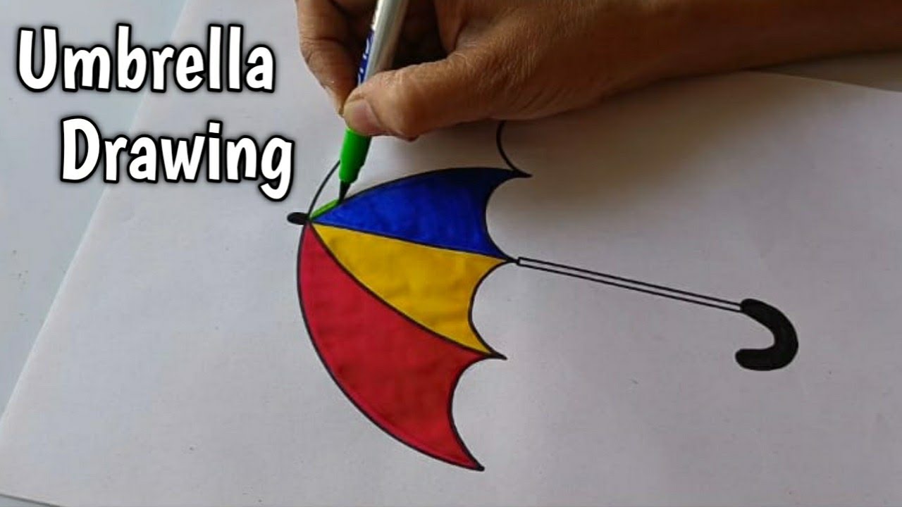 Easy Umbrella ☂️ Drawing | How to draw an Umbrella easy | Umbrella ...