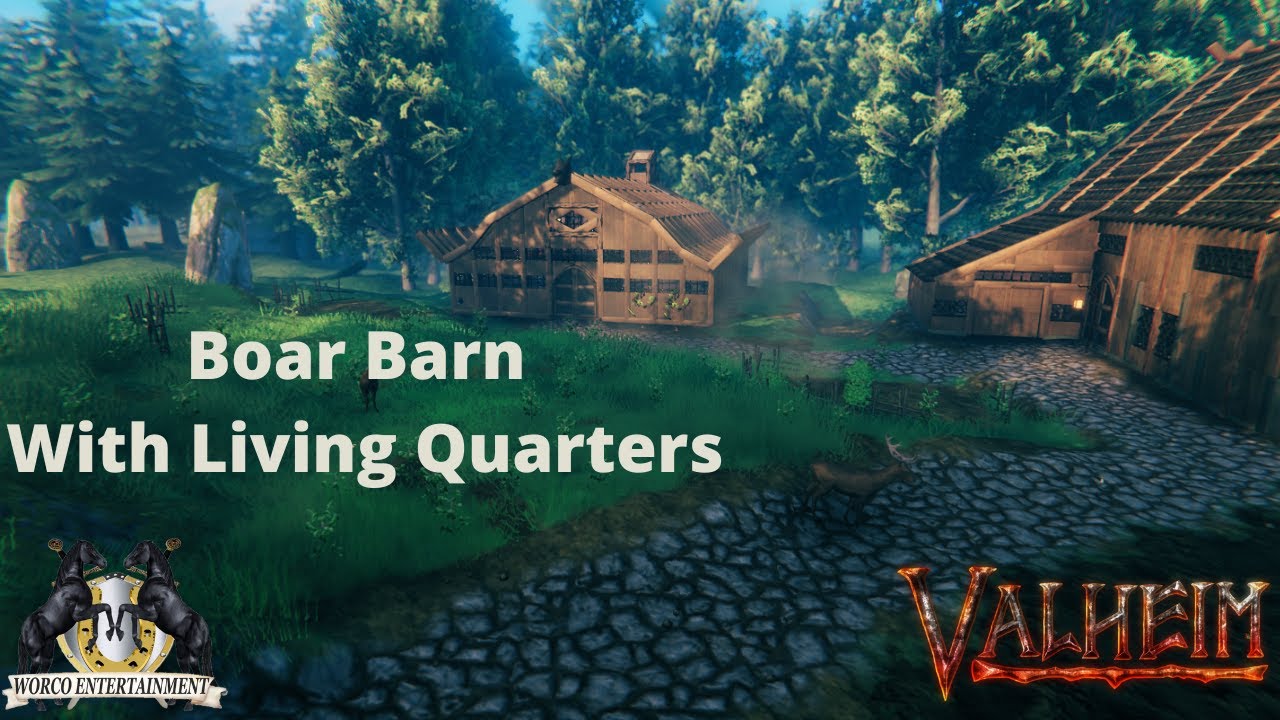 Boar Barn With Living Quarters - Valheim - YouTube