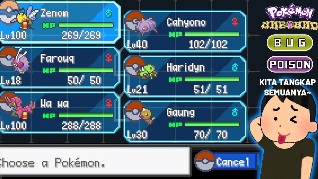 Tangkap Semua Bug Poison Type - Pokemon Unbound 2.1 - YouTube