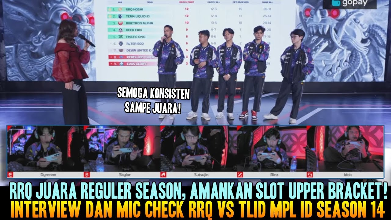 RRQ JUARA REGULER SEASON! INTERVIEW & MIC CHECK RRQ VS TLID MPL ID ...