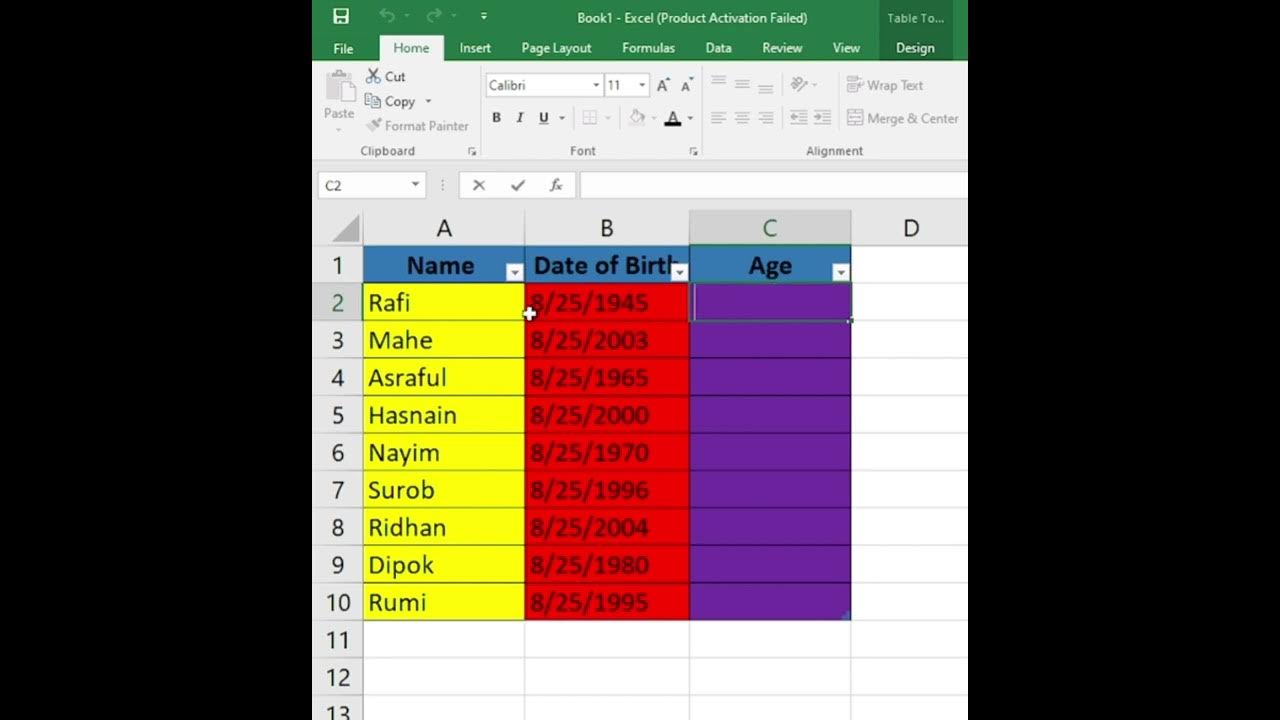 How To Age Calculate In Excel Tips Youtube