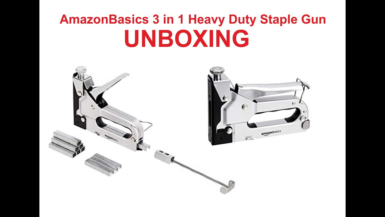 AmazonBasics 3 in 1 Heavy Duty Staple Gun with staples - (4-14mm ...