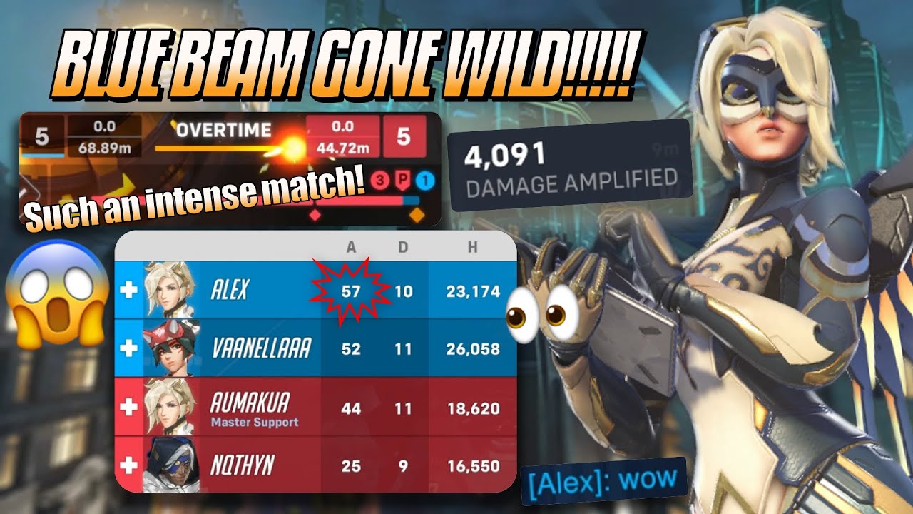 BLUE BEAM GONE WILD!!!!! 😱👀 - Mercy Gameplay & Commentary - Overwatch 2 ...
