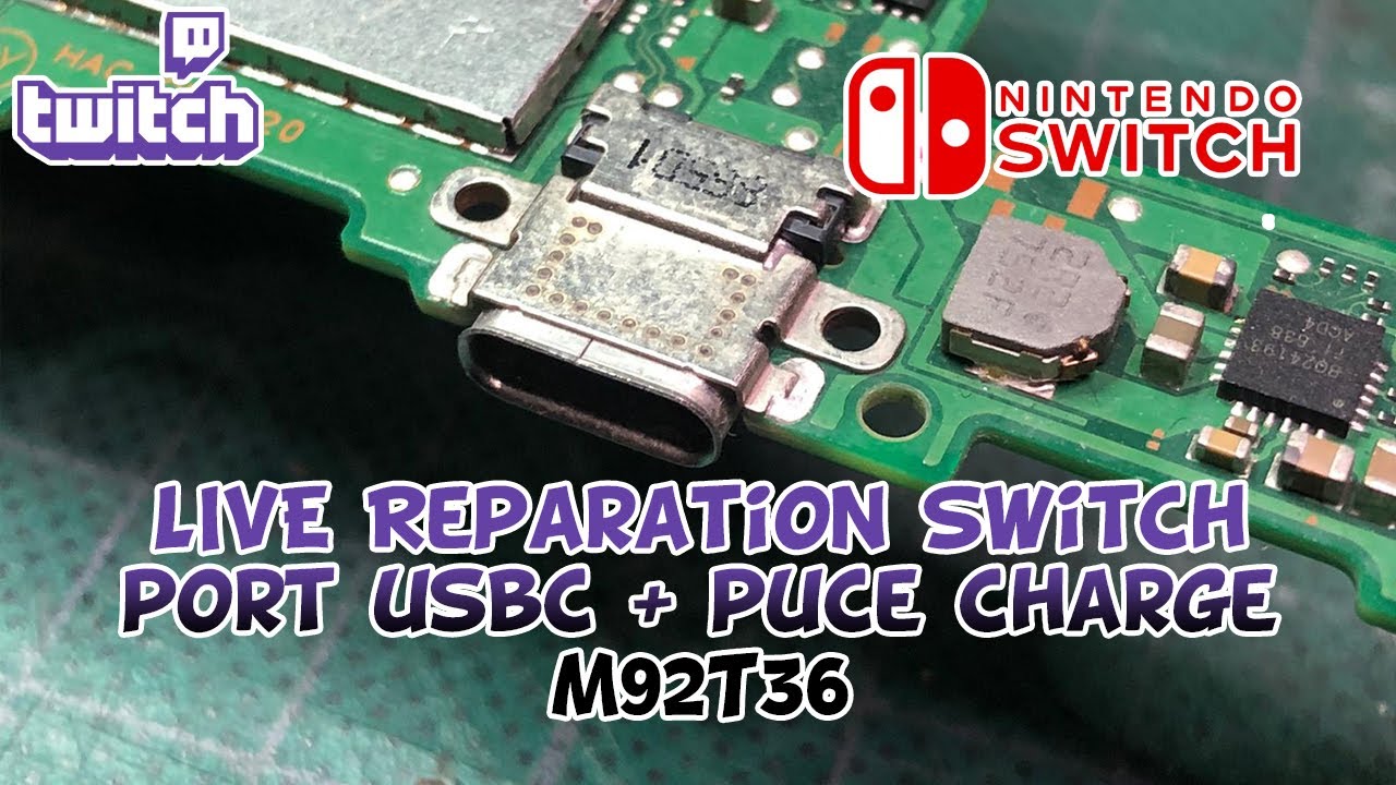 Live Réparation Switch port usbc plus puce charge M92T36 - YouTube
