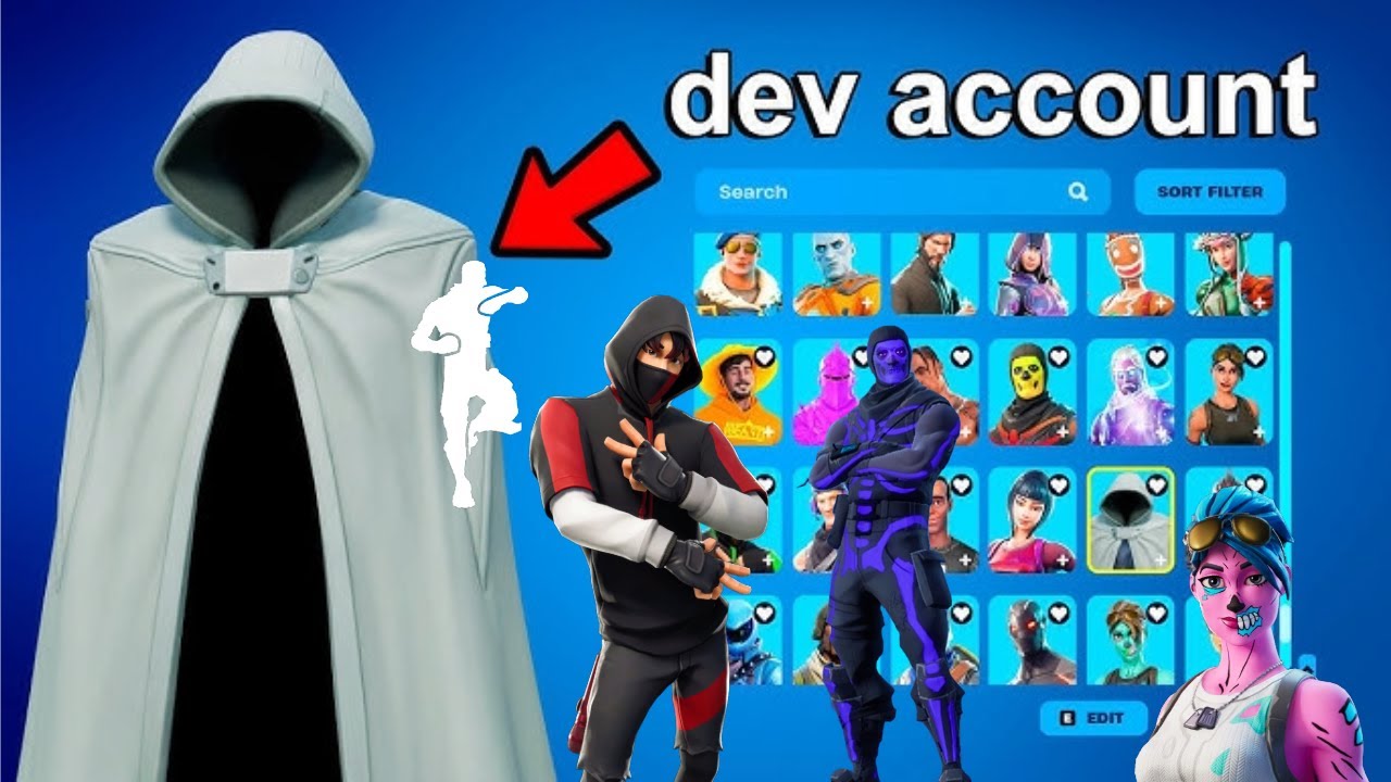 Fortnite Dev Account Review With Ikonik, OG Renegede Raider Skull ...
