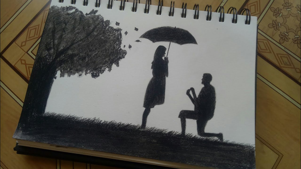 Propose Day Special || Boy Proposed Girl || Charcol Drawing - YouTube
