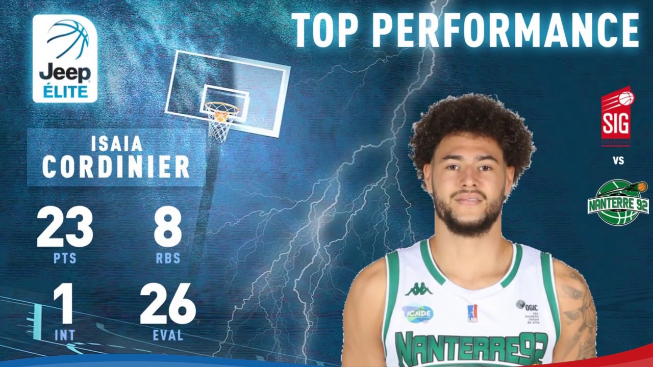 Isaia Cordinier (23 points) Highlights vs. Strasbourg - YouTube