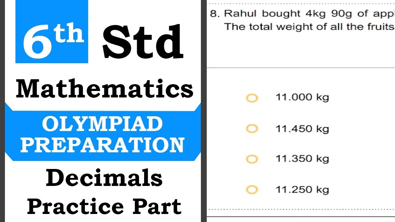 Olympiad Class 6 Mathematics | Decimals | Practice,Test | Olympiad Exam ...