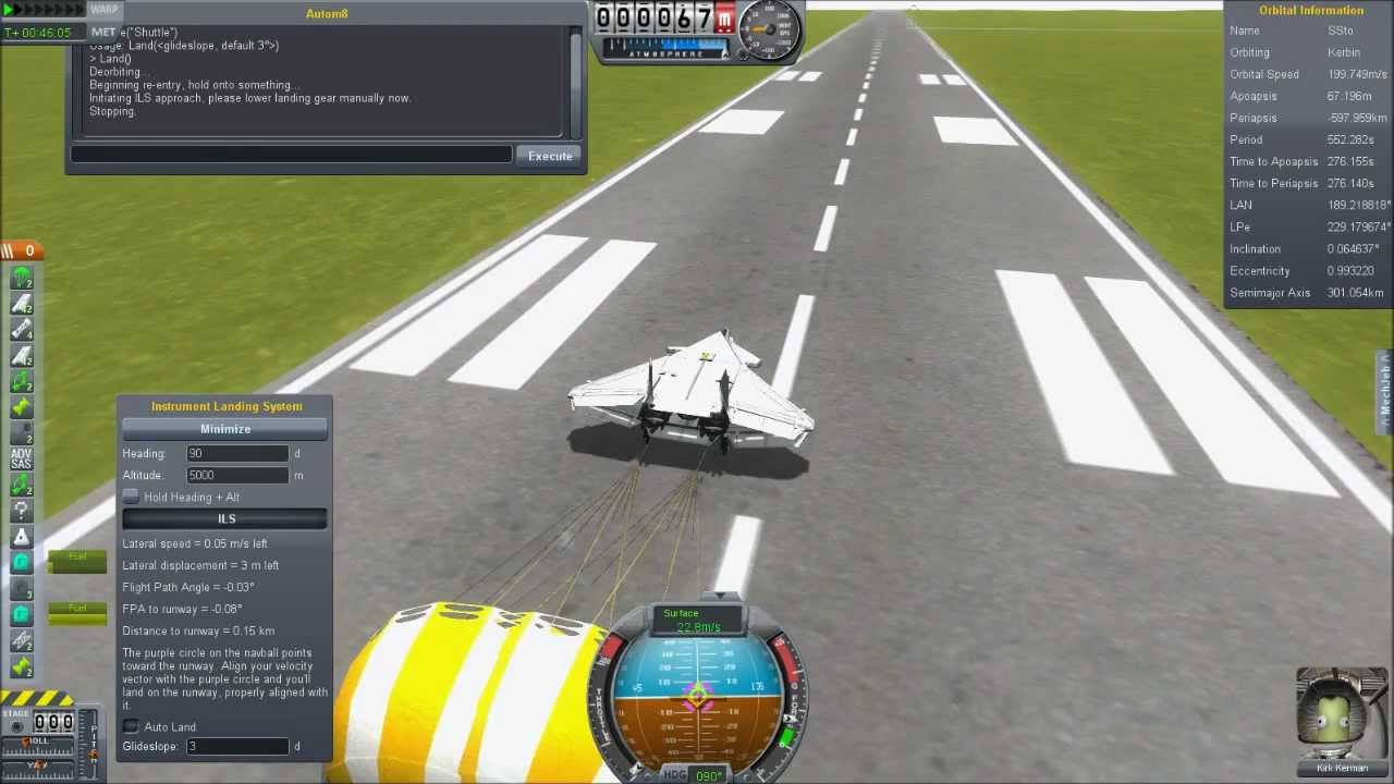 Kerbal Space Program - Shuttle Landing Program with Autom8 - YouTube