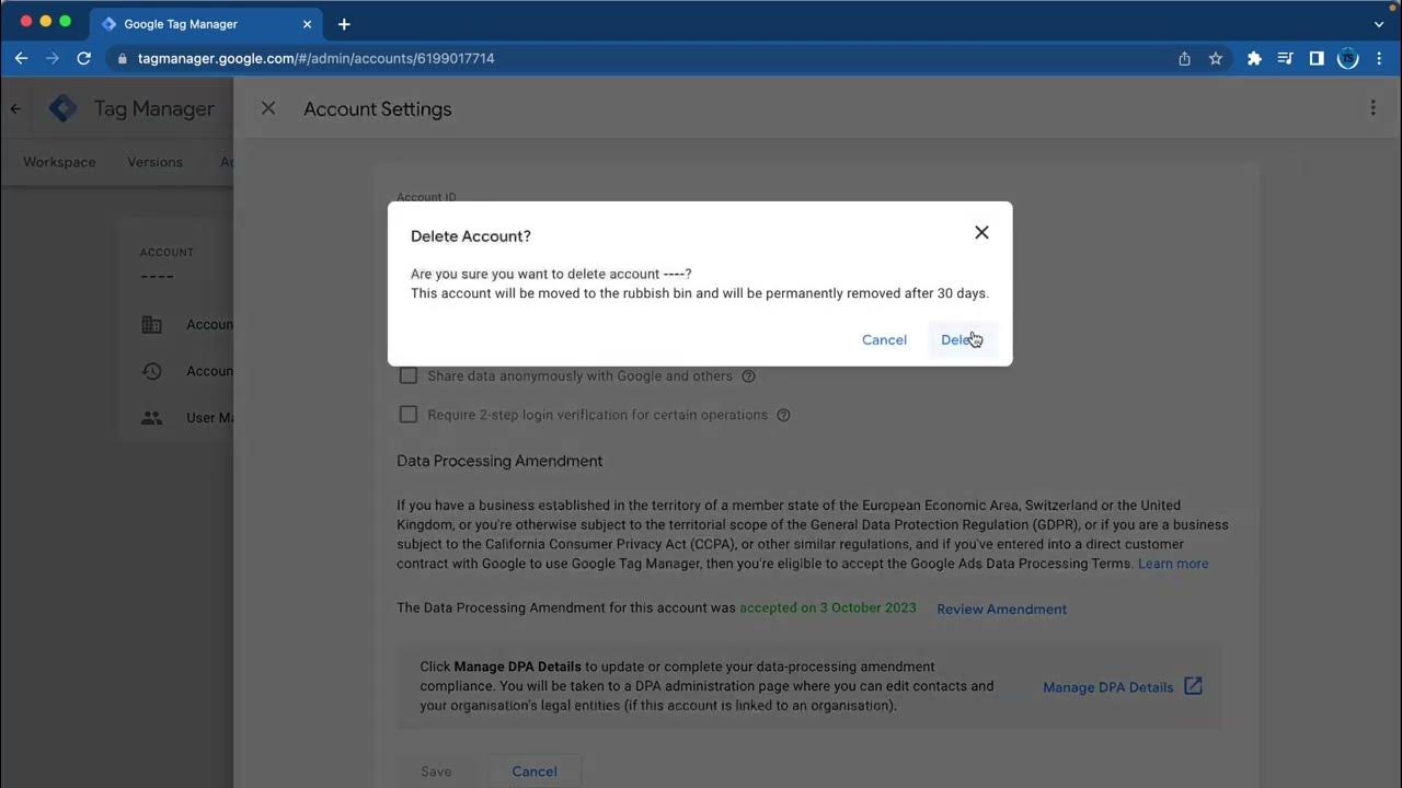 How To Delete Your Google Tag Manager Account [2024] - YouTube