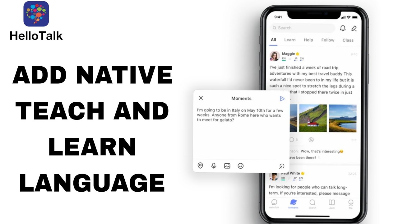 How To Add Native Teach And Learn Language On Hello Talk App - YouTube