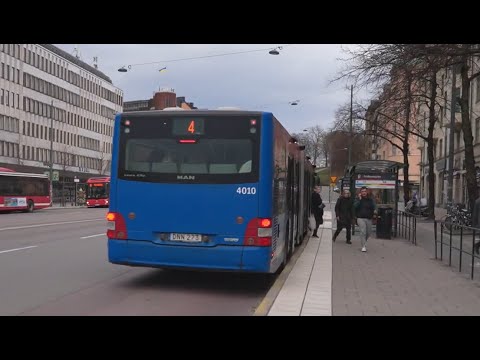 Sweden, Stockholm, bus 4 ride from Fridhemsplan to Stadsbiblioteket ...