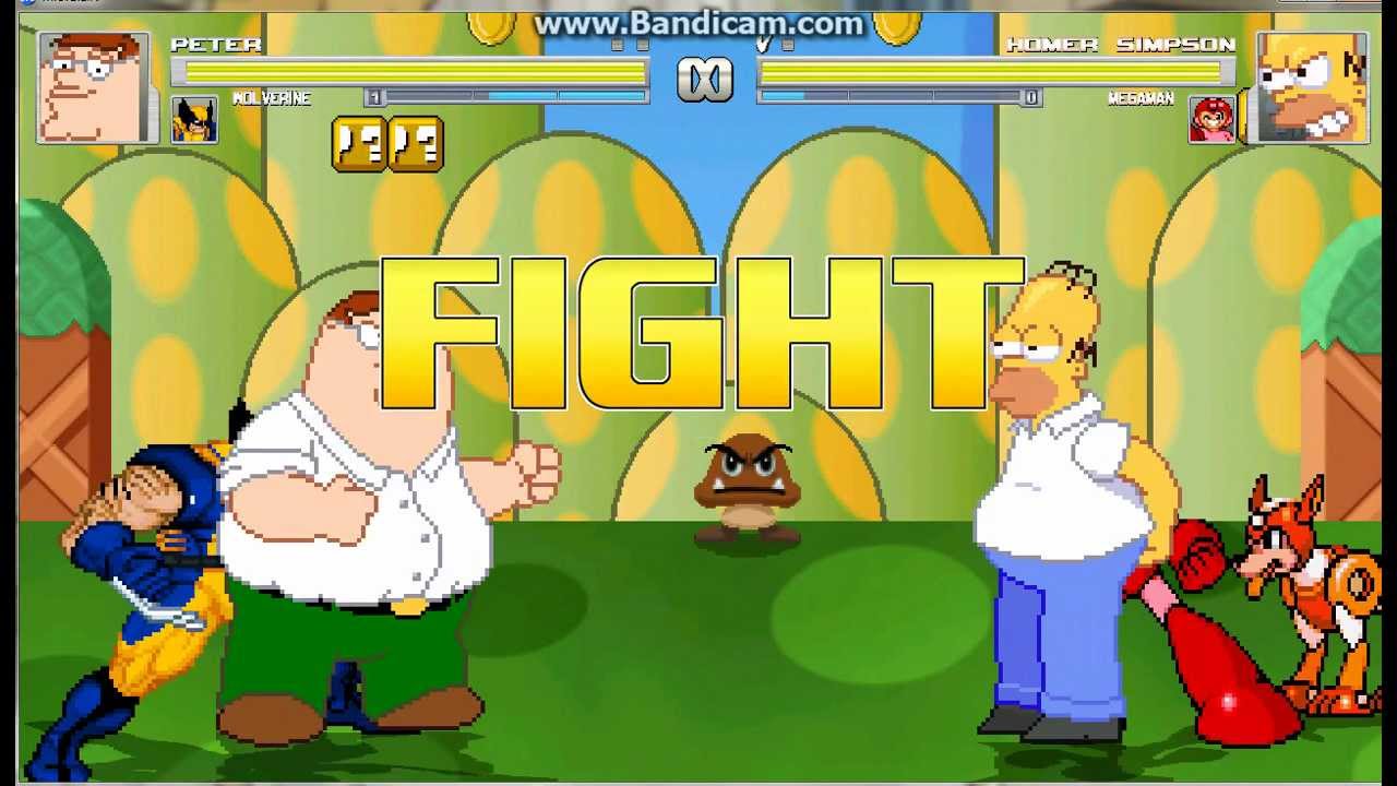 TMS Mugen Battle #13 - Peter and Wolverine vs Homer and Mega Man - YouTube