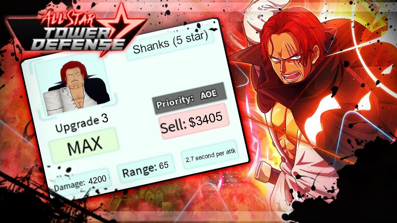 Roblox - SHOWCASE DO SHANKS!!(All Star Tower Defense) - YouTube