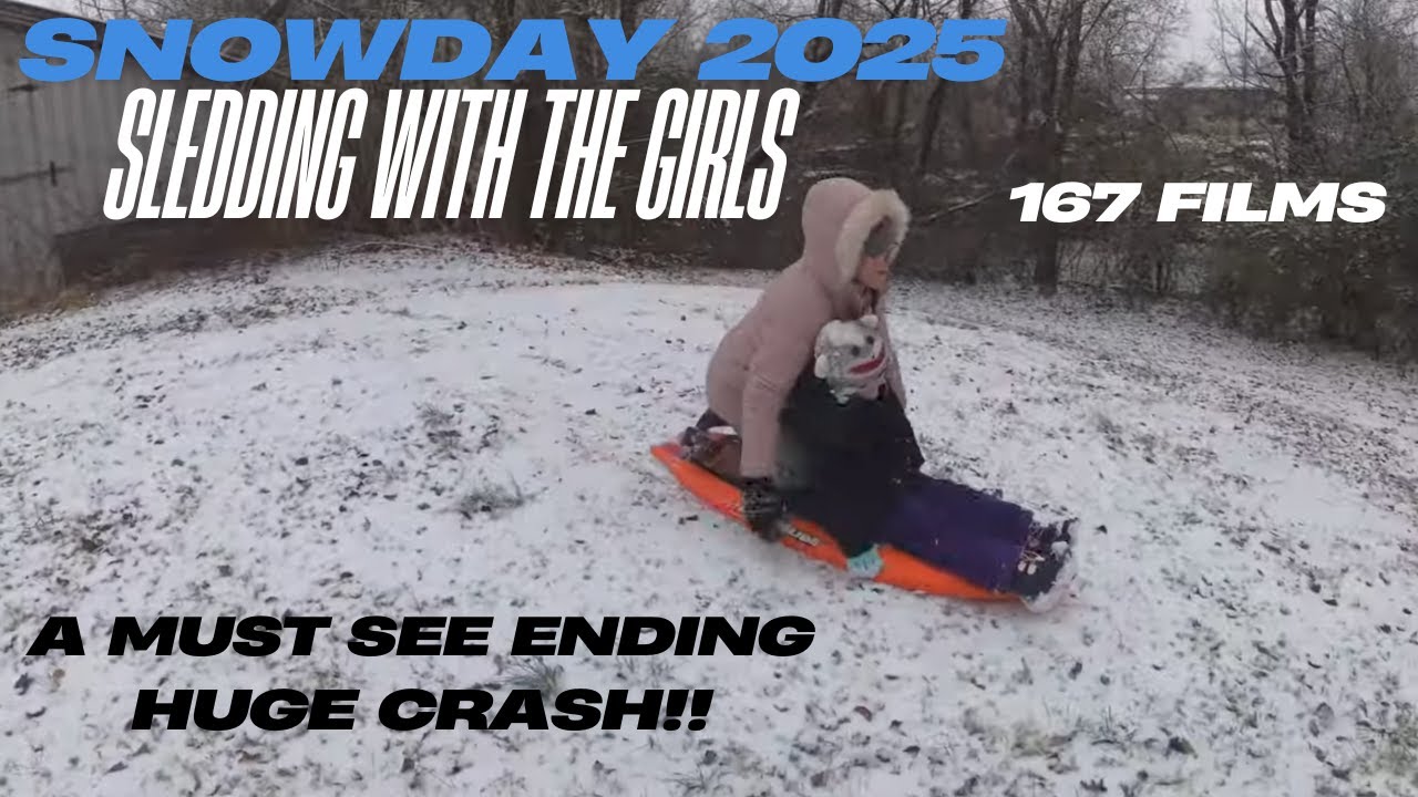 Snow Sledding With My Girls Finally Got Snow Here In Nc (Big Crash At ...