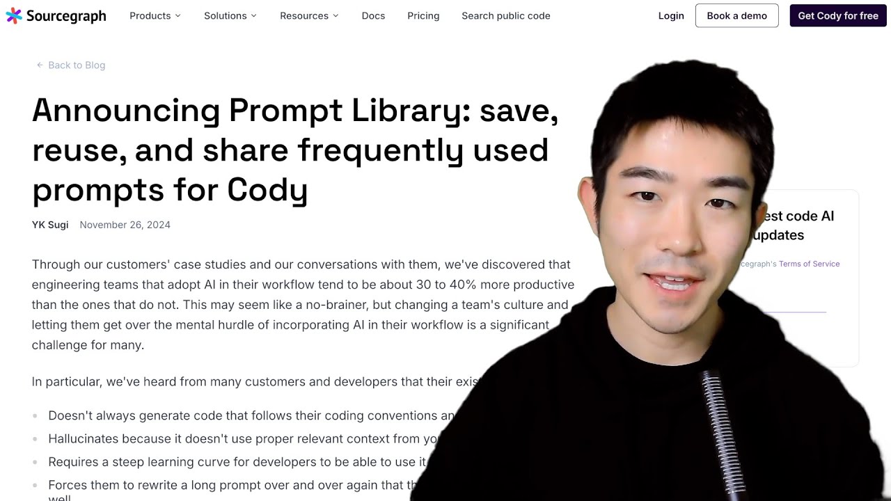 Announcing Prompt Library for Cody - 3 Examples - YouTube