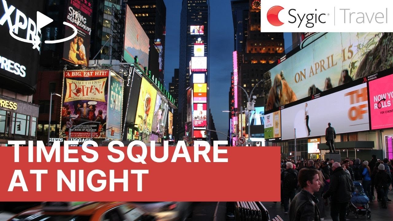 360 video: Times Square's red stairs at night, NYC - YouTube