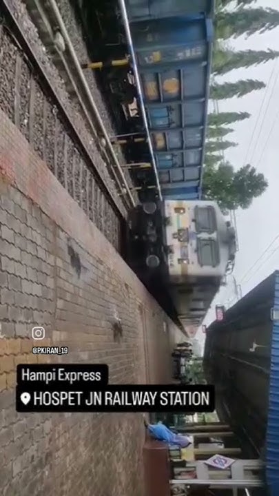 Hampi Express (16592) {Mysuru Jn. - Hubli Jn.} arriving at Hospet Jn. - YouTube