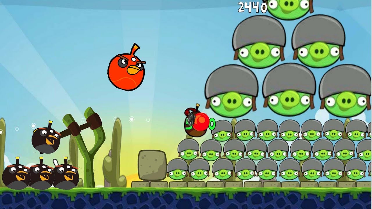 Angry Birds Huge - SHOOTING OVERDRIVE UNLIMITED THUNDER BOMBER BIRDS TO ...