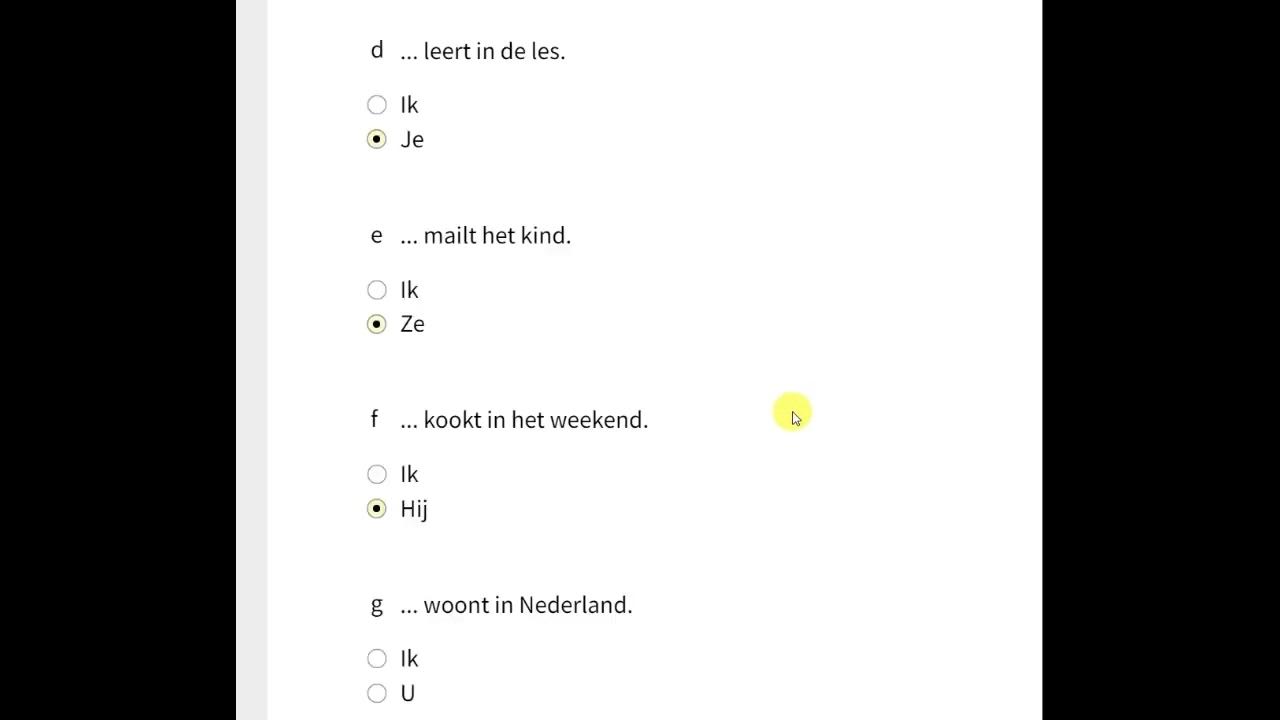 Oefening Persoonlijke Voornaamwoorden A1 A2 Youtube