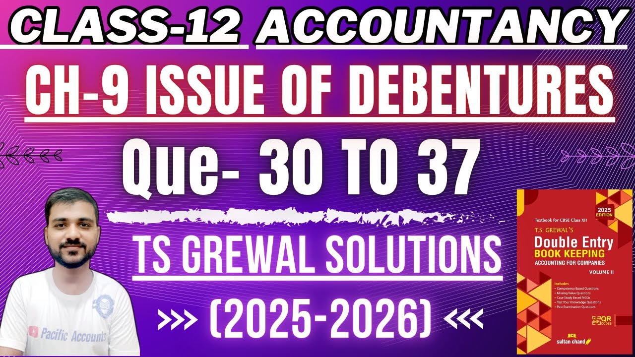 ISSUE OF DEBENTURES CLASS 12 | TS GREWAOL | CH 9 ACCOUNTS | Q 30-38 | COLLATERAL SECURITY ...