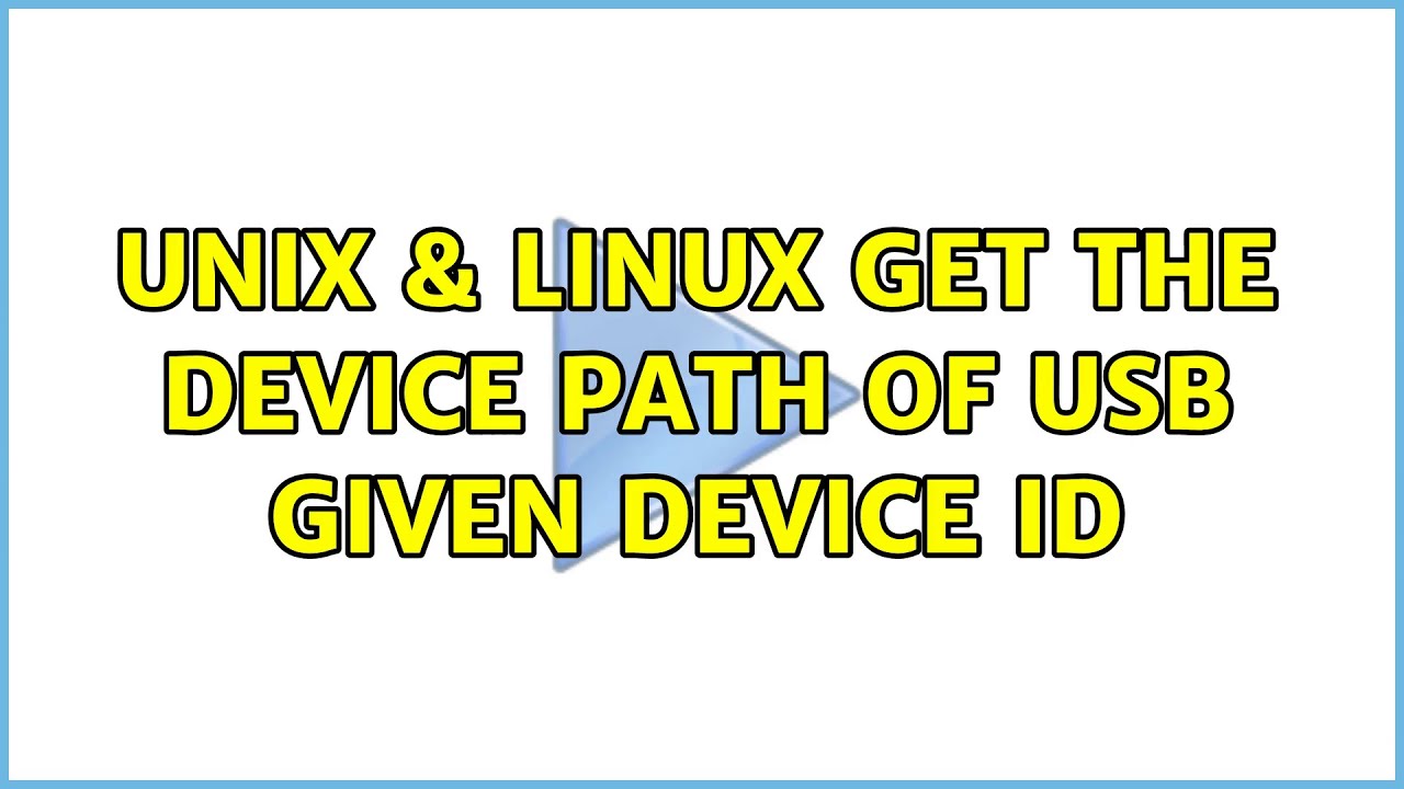 Unix & Linux: Get the device path of USB given device ID - YouTube