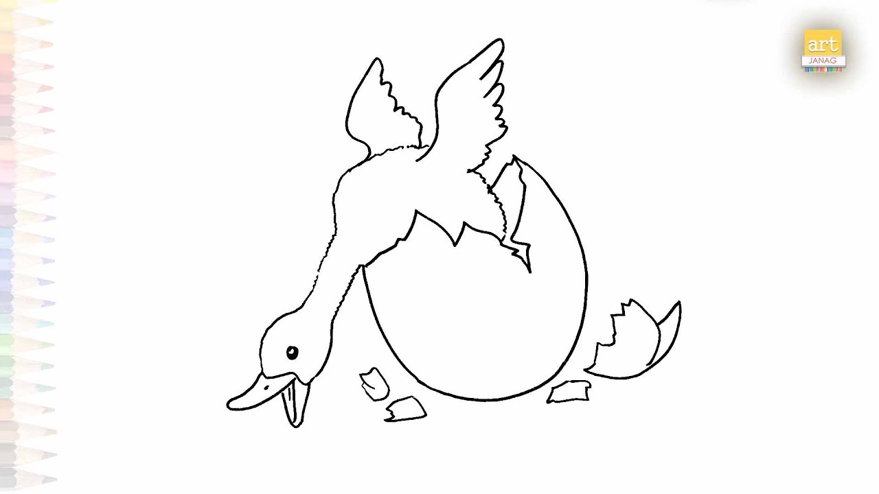 New born baby Duck drawings easy | Art tutorial | How to draw A Little ...