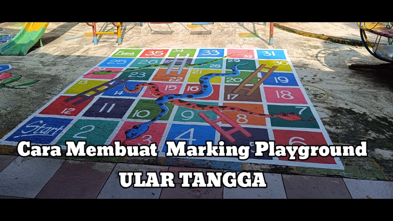 Cara Membuat Marking Playground ULAR TANGGA DAN LOMPAT HURUF - YouTube
