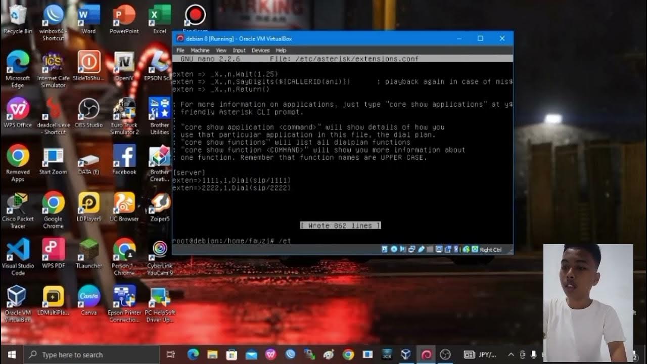 Tutorial Konfigurasi voip Asterisk debian 8 - YouTube