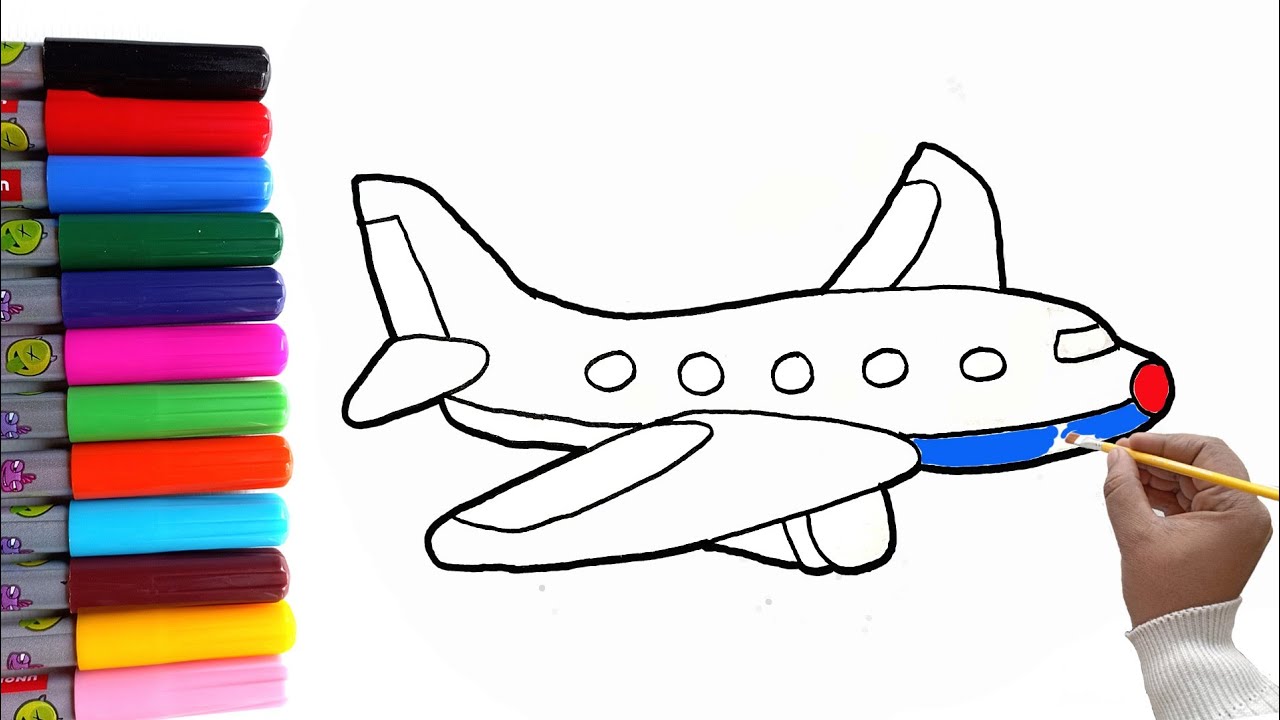How to draw Aeroplane for kids |Drawing for kids | Aeroplane Drawing ...