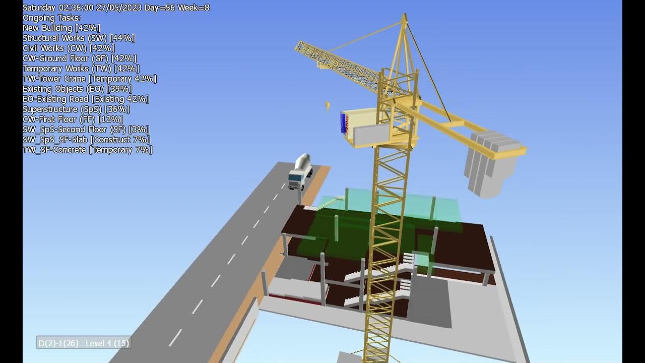 4D BIM: TimeLiner Simulation Video using Navisworks - YouTube