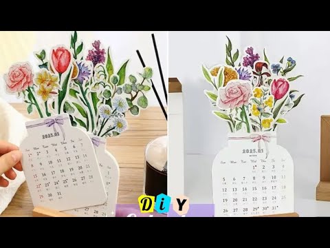 DIY VIRAL 2025 FLOWER CALENDAR|| ART AND CRAFT WORLD - YouTube